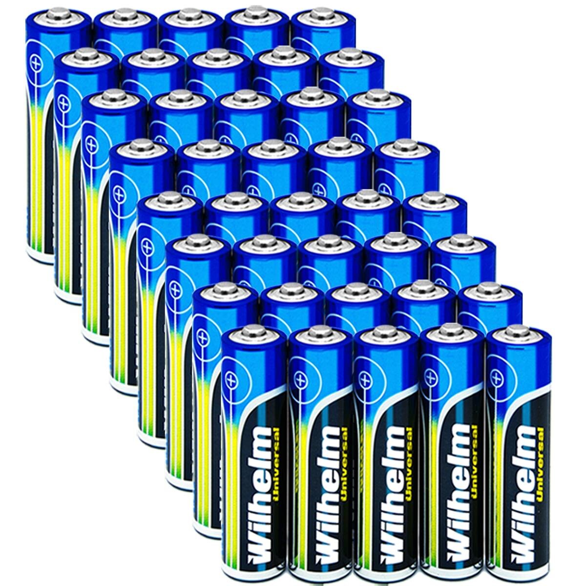 40 x Wilhelm Universal AAA Micro LR03 Batterie | 1200mAh 1,5V Alkalin ...