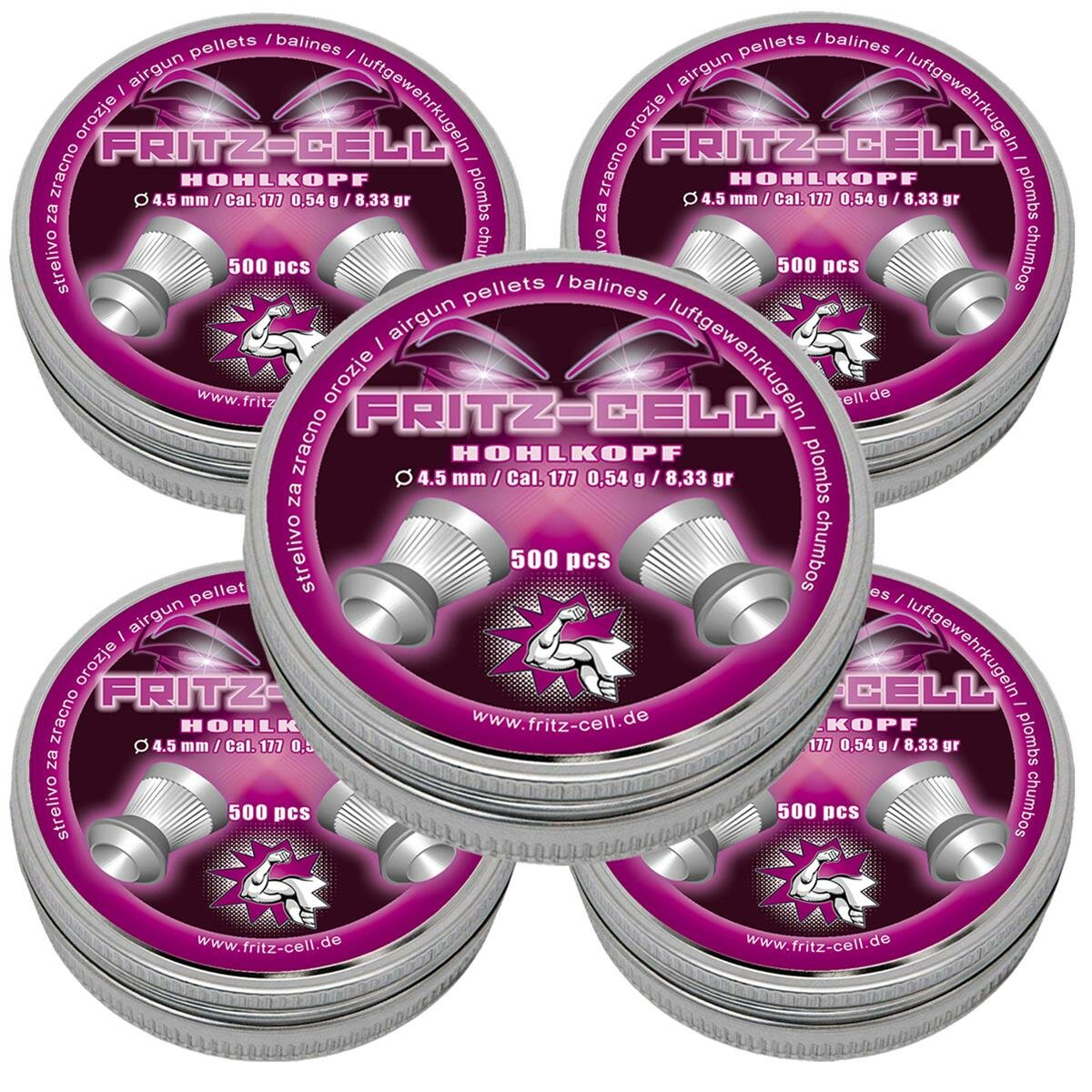 5x Fritz-Cell Hohlkopf 4,5mm Diabolos Fritz-Cell Luftgewehr, 27,30