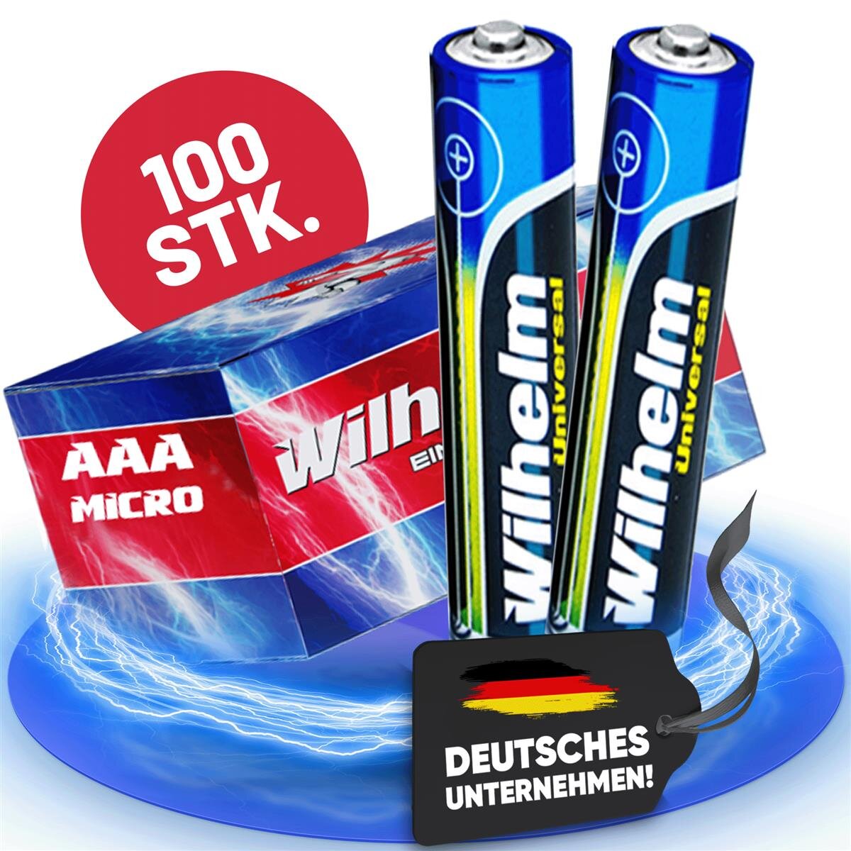 100 AAA Mikro Wilhelm Universal Alkaline Batterien im Shrink LR03, 20,42