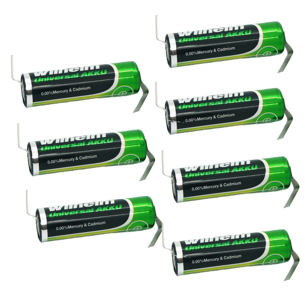 7 x AA Mignon AKKU LÖTFAHNE Z-Form Z Wilhelm Universal Batterien wide ...