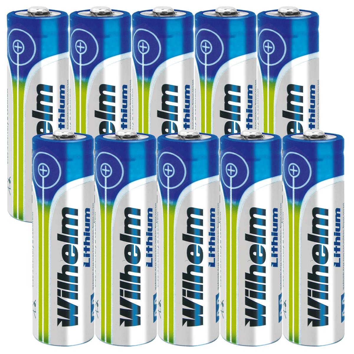 10 x Wilhelm Lithium AA Mignon Batterien LR6 1,5V Lithiumbatterie, 15,19