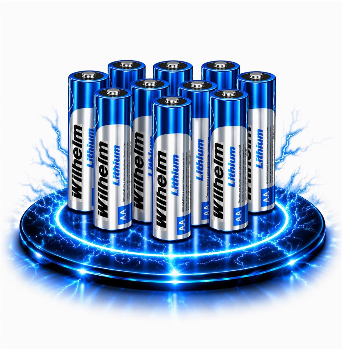 10 x Wilhelm Lithium AA Mignon Batterien LR6 1,5V Lithiumbatterie, 15,19