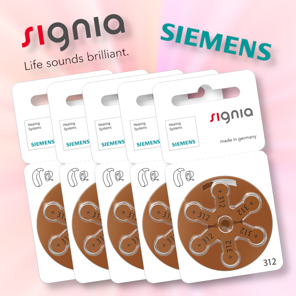 30 Siemens Signia Typ 312 Braun Hörgerät-Batterien, 10,51